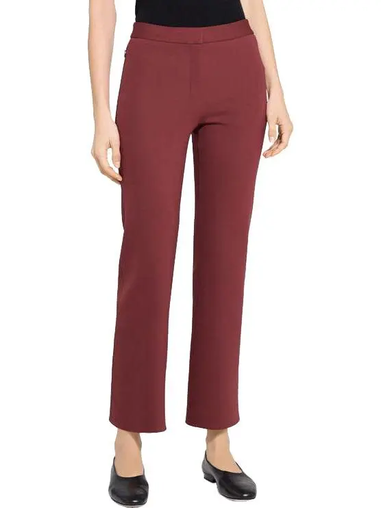 Theory Kick Ankle Pants - Oxblood Red