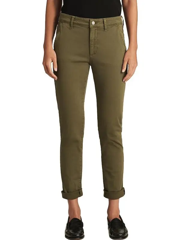 MAVI Kathleen Stretch Cotton Chinos - Dark Olive Casual Twill