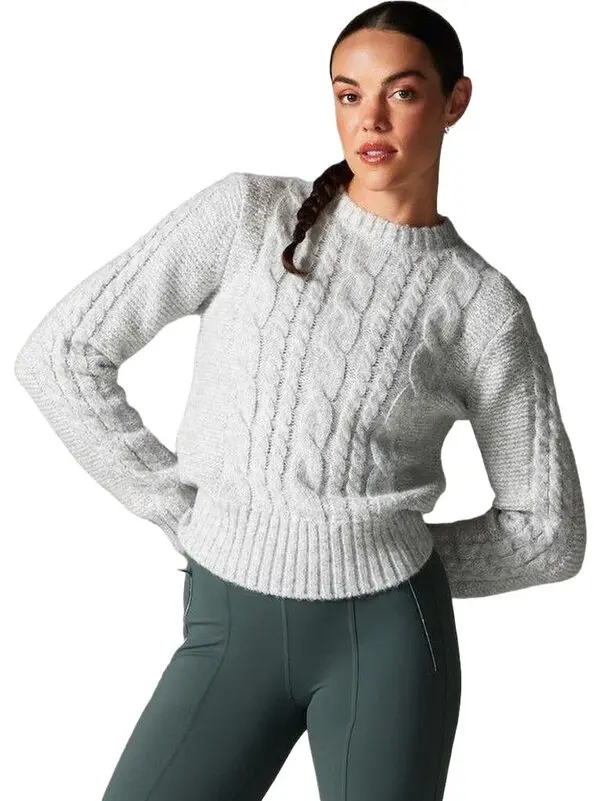 TAVI Classic Cable Knit Sweater - Fog
