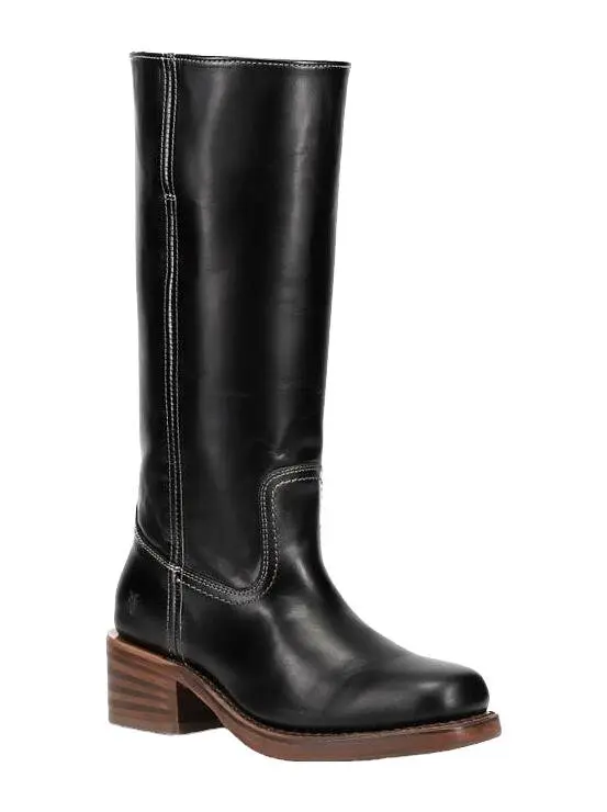 Frye Campus 14l Leather Boots - Jet Black