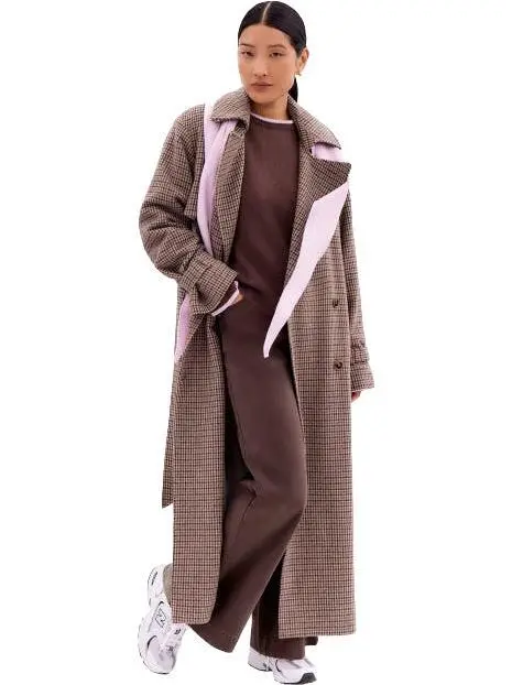 RO&ZO Belted -check Trench Coat - Multi