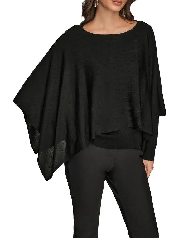 Donna Karan New York Cape Overlay Sweater - Black