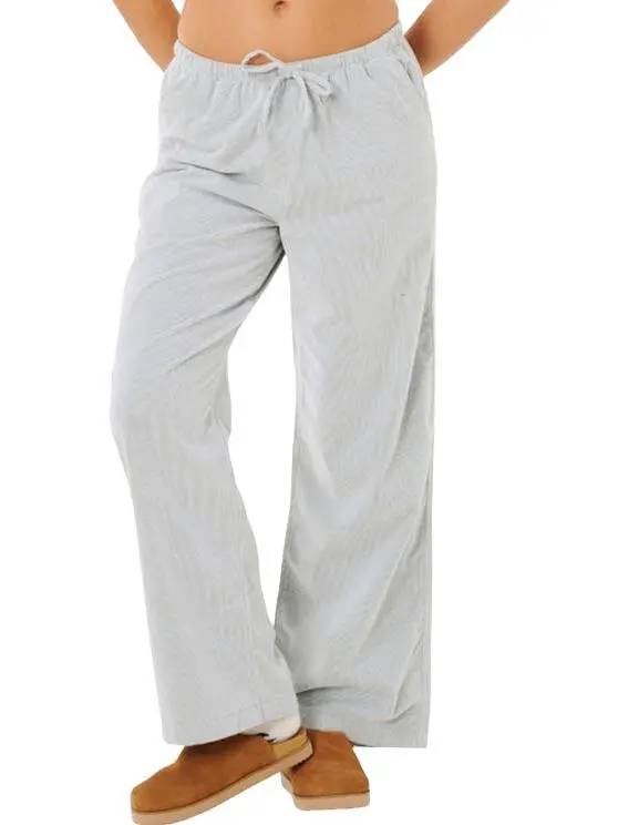 Rip Curl Keepsakes Corduroy Wide-leg Drawstring Pants - Sage