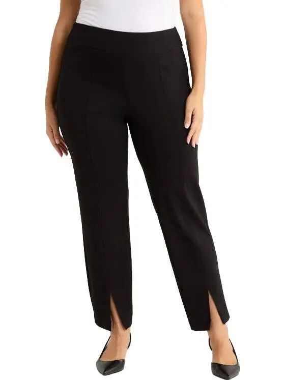 Anne Klein Slit Cuff Pull-on Pants - Anne Black
