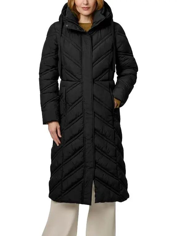 Bernardo Longline Hooded Puffer Jacket - Black