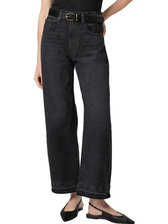 Paige Arellia High-waist Ankle Barrel Jeans - Black Void