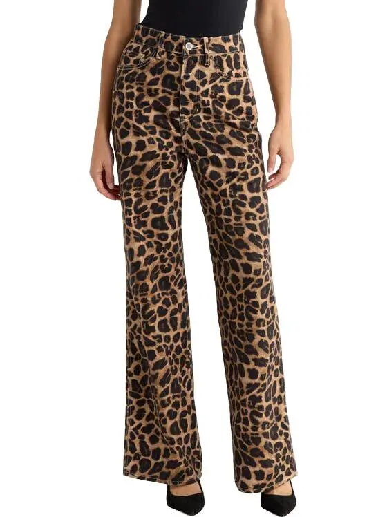 Veronica Beard Taylor High-waist Flare Jeans - Washed Leopard