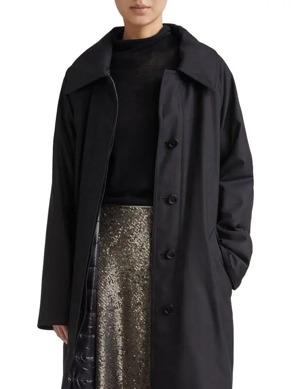 Herno Belted Reversible Fluid Wool-blend Gabardine & Nylon Ultralight Trench Coat - Black