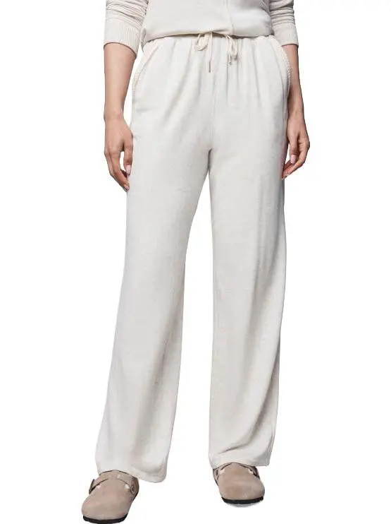 Splendid Supersoft Trim Wide Leg Pants - Pale Oak White Heather