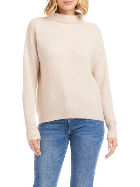 Karen Kane Funnel Neck Pullover Sweater - Sand