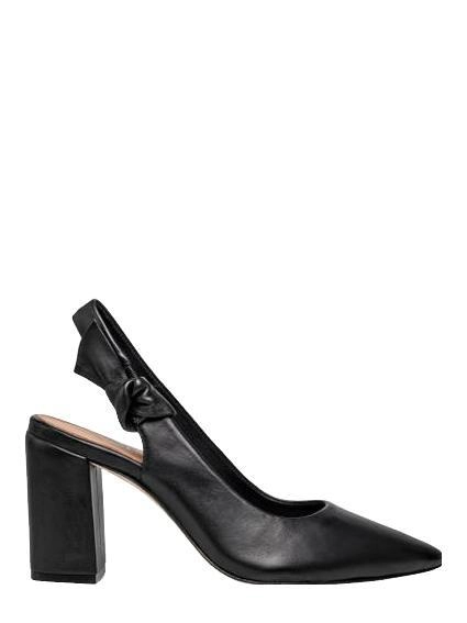 JOAN OLOFF SHOES Daphne Leather Slingback Pump - Black