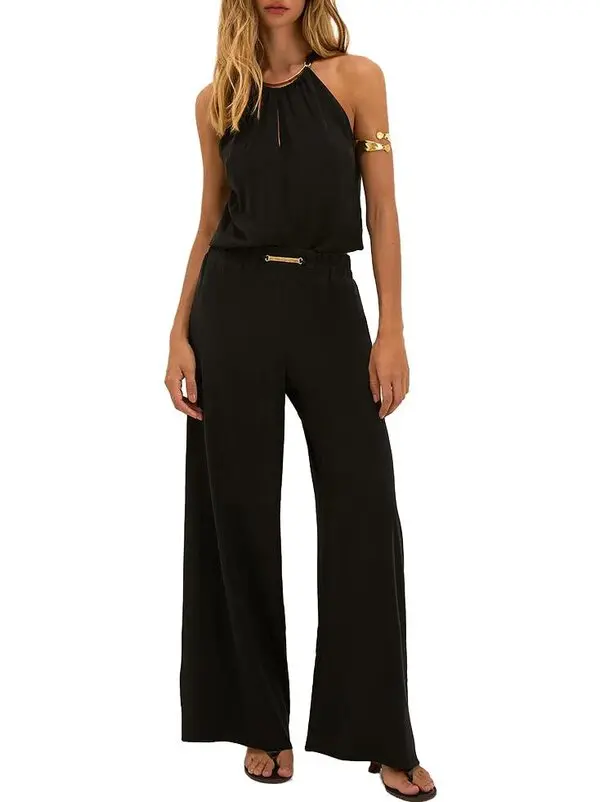 VIX PAULA HERMANNY Solid Wide-leg Cover-up Pants - Black