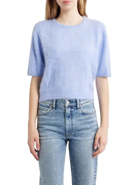 Rag & Bone Jada Brushed Cashmere Sweater - Light Blue