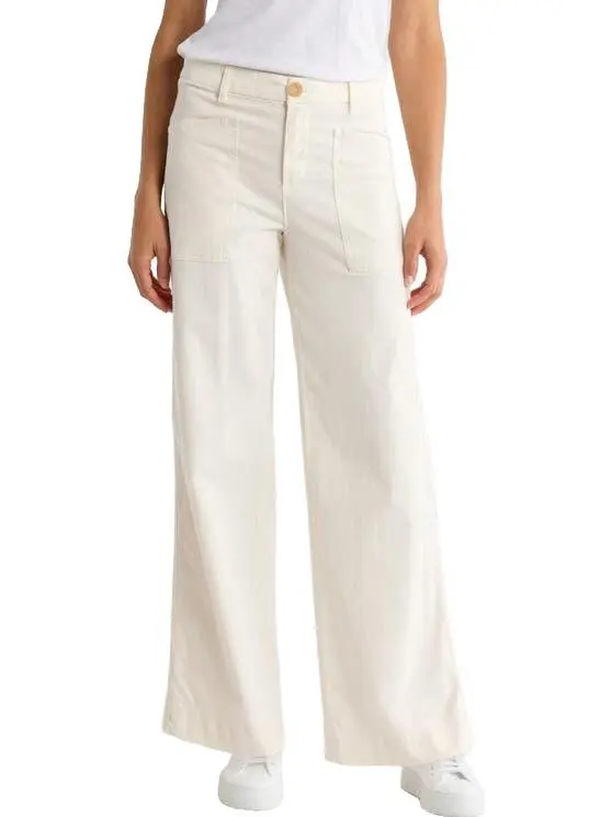 Frank & Eileen Limerick Pocket Wide Leg Trousers - Chalk