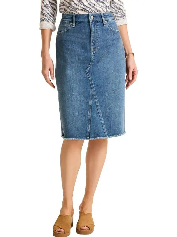 Tommy Bahama Fray Hem Denim Skirt - Tidal Wash