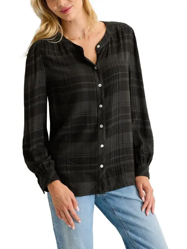 Tommy Bahama Pearl Beach Plaid Flannel Button-up Shirt - Black