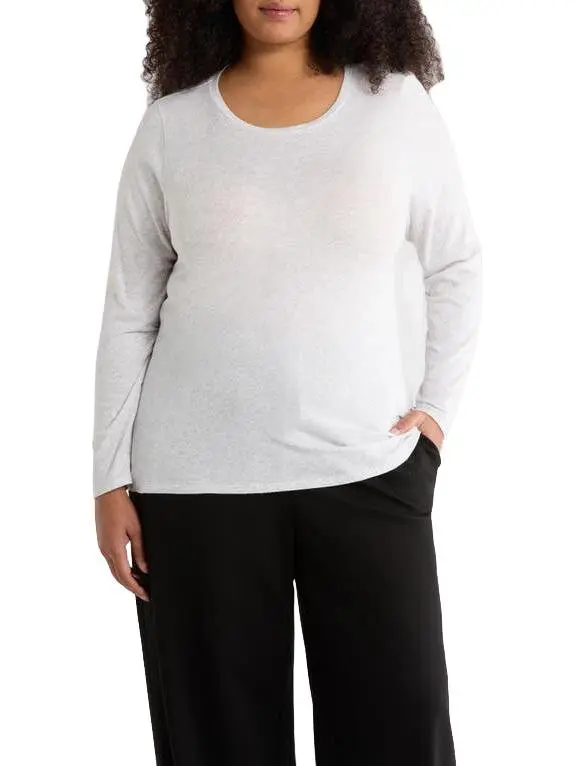 Eileen Fisher Crewneck Long-sleeve Top - Nimbus