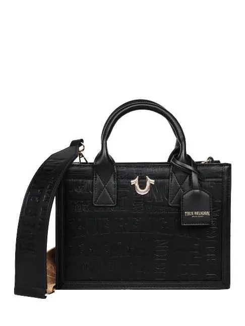 True Religion Mega Logo Modern Tote - Black