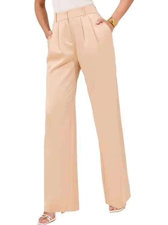LIPSY Satin Wide-leg Pants - Champagne