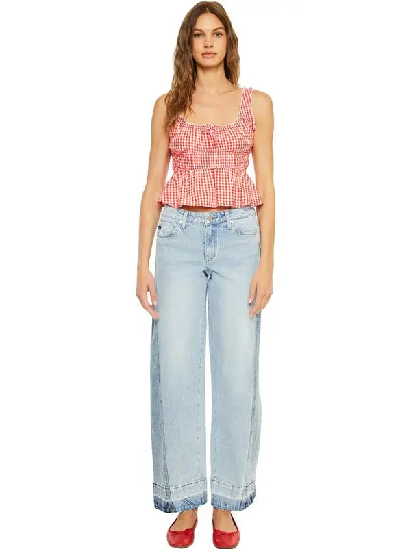 KANCAN Carlise Mid-rise Wide-leg Jeans - Light Wash