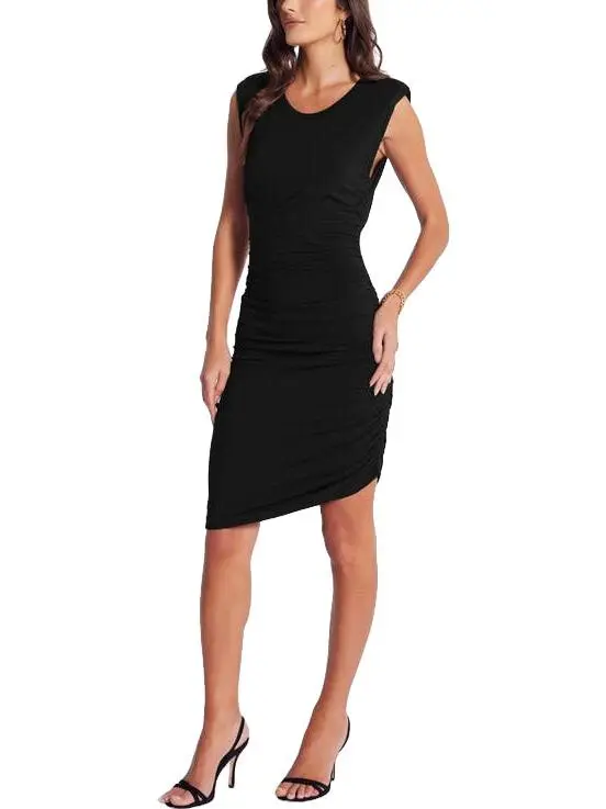 BISHOP + YOUNG Alex Side Ruched Midi Dress - Black