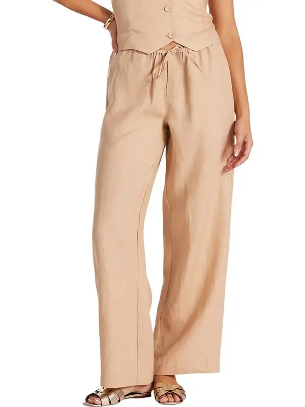 BISHOP + YOUNG Positano Drawstring Linen Pants - Golden