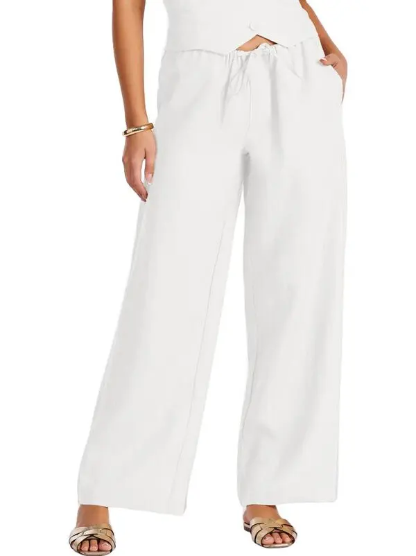 BISHOP + YOUNG Positano Drawstring Linen Pants - White