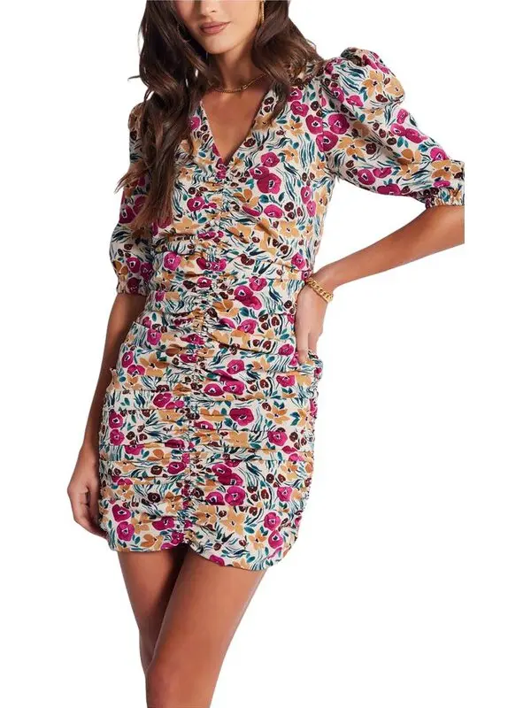 BISHOP + YOUNG Carly Ruched Front Dress - Flora Print