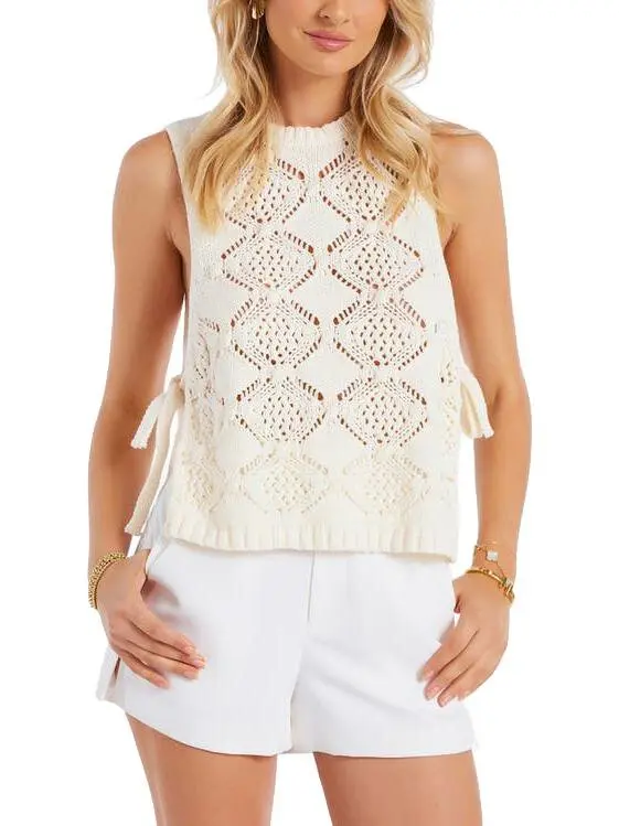BISHOP + YOUNG Provence Side-tie Open-weave Sweater - Sand