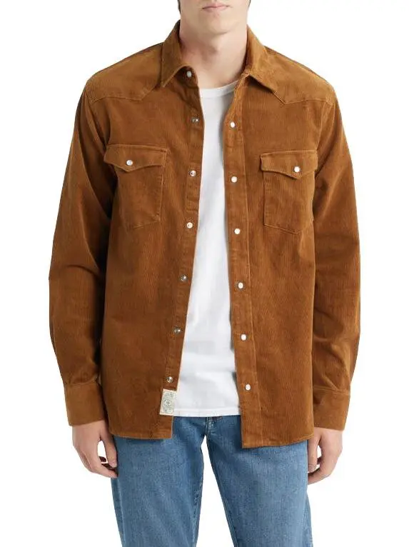 SCHOTT Cotton Corduroy Western Shirt - Tobacco
