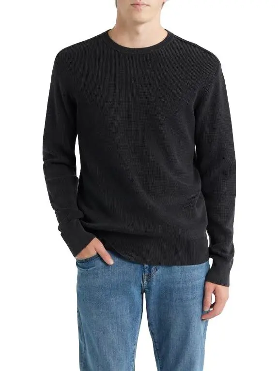 SCHOTT Stonewash Cotton Crewneck Sweater - Black