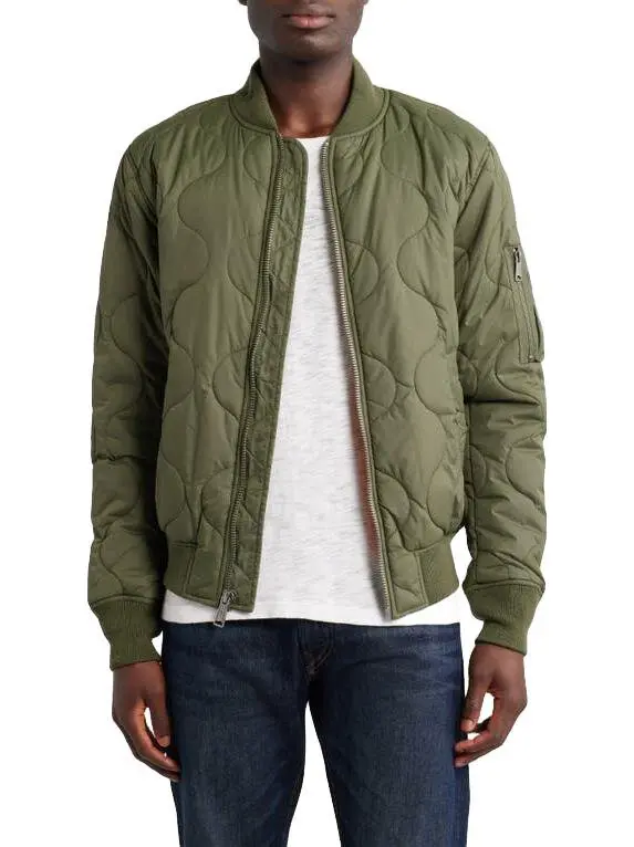 SCHOTT Dumbbell Quilted Ma-1 Ripstop Nylon Bomber Jacket - Olive