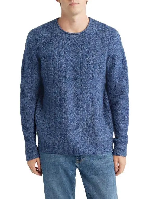 SCHOTT Tri-blend Fisherman Sweater - Navy
