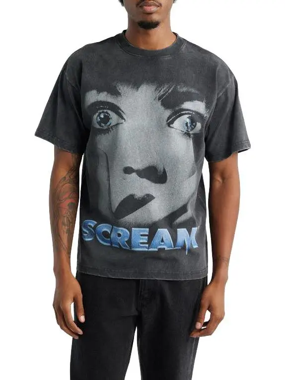 ID SUPPLY CO Scream™ Stare Cotton Graphic T-shirt - Washed Black