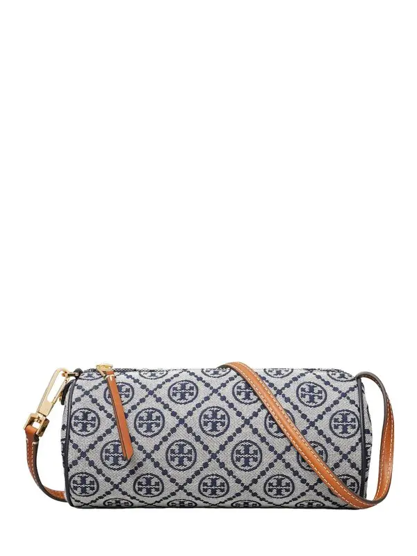 Tory Burch T Monogram Jacquard Cylinder Shoulder Bag - Tory Navy