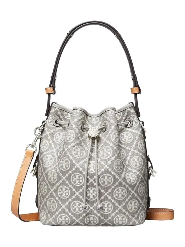 Tory Burch T Monogram Jacquard Utility Bucket Bag - Gray