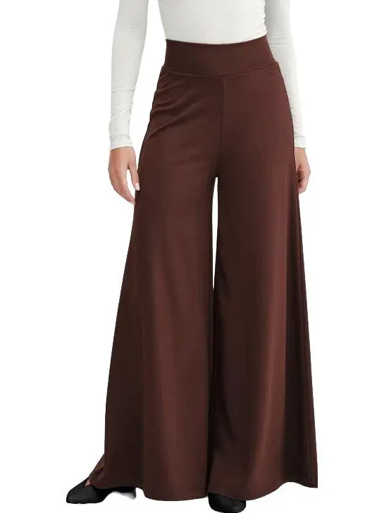 MARCELLA Georgia High-waist Wide-leg Ponte Knit Pants - Brown
