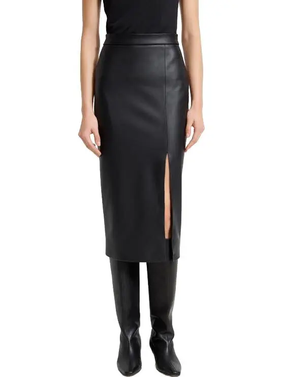 MARCELLA Carly Faux Leather Pencil Skirt - Black