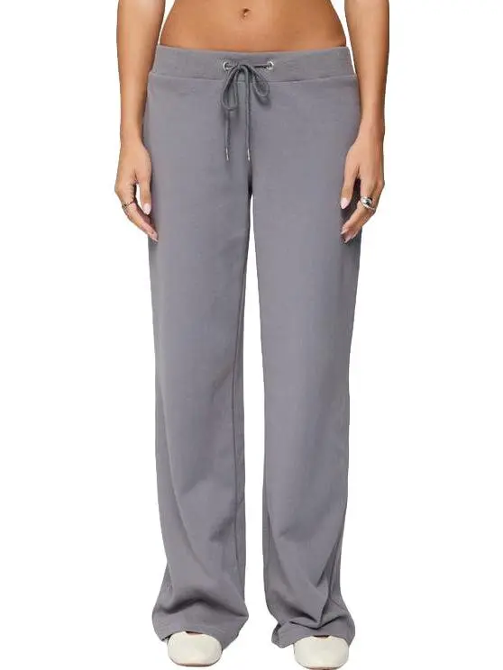 EDIKTED Cotton-blend Straight-leg Sweatpants - Gray