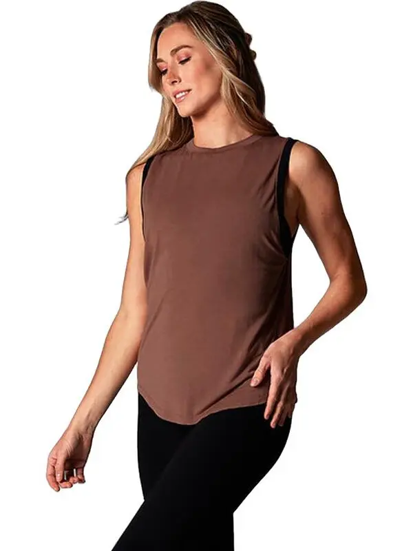 TAVI High Neck Muscle Tank - Clove Ebony