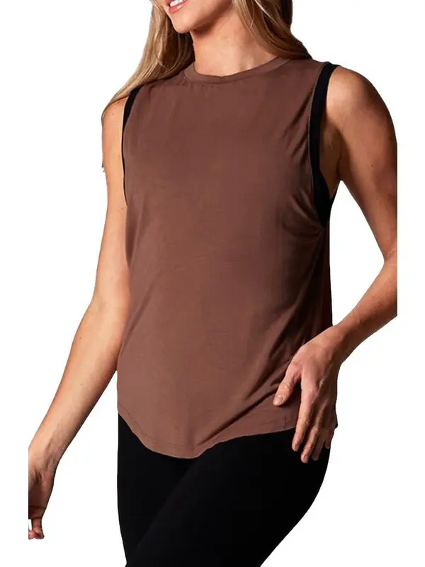 TAVI High Neck Muscle Tank - Clove Ebony