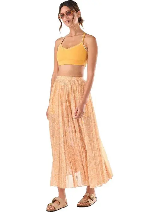 TAVI Pleated Active Coverup Skirt - Apricot Batik