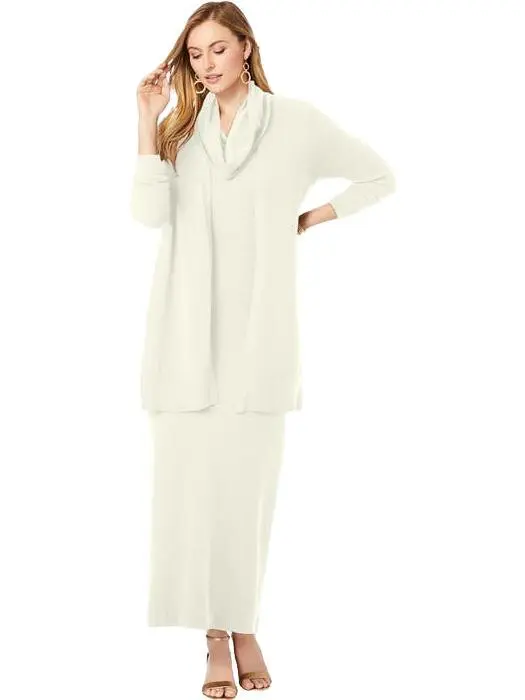 JESSICA LONDON 2-piece Sweater Dress Set - Ivory