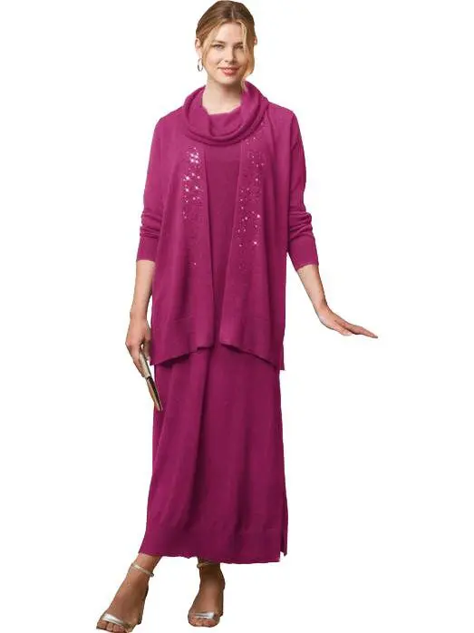 JESSICA LONDON 2-piece Sweater Dress Set - Raspberry