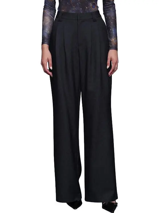 Avec Les Filles High Waist Wide Leg Pants - Heather Navy