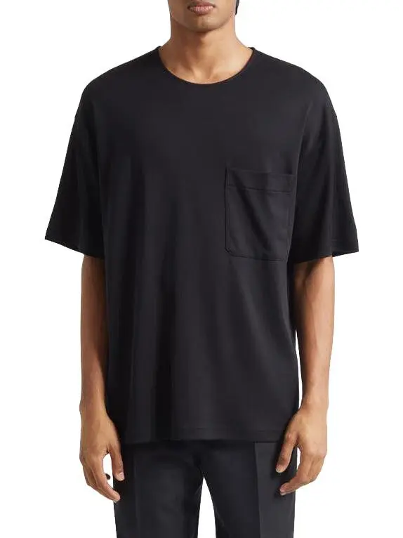 LEMAIRE Relaxed Fit Cotton & Silk T-shirt - Black