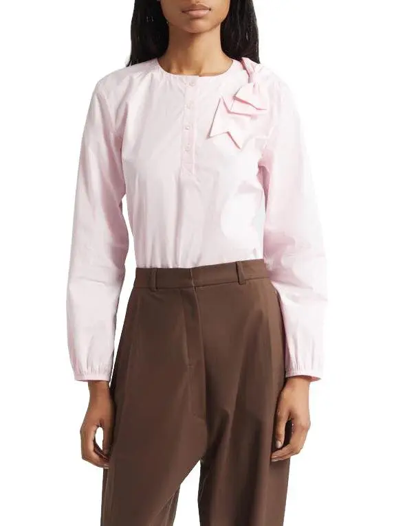 Ashley Williams Bow Detail Poplin Shirt - Pink