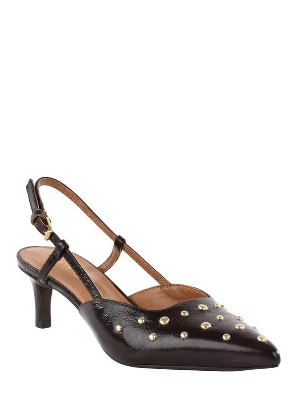 Seychelles Crawford Slingback Kitten Heel Pumps - Dark Brown