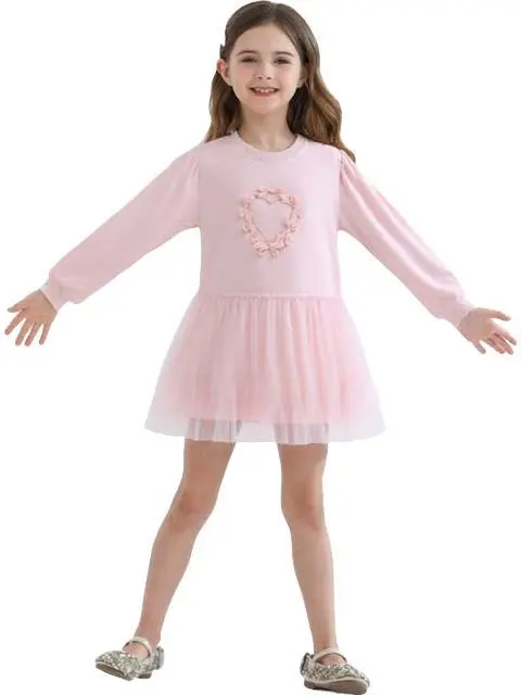 MIMI TUTU Heart Bow Dress - Pink