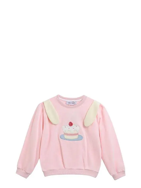 MIMI TUTU Bunny-ear Long-sleeve Sweatshirt - Pink